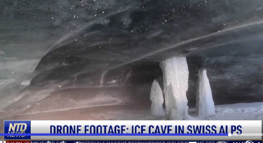 Watch: Drone footage of ice cave in Swiss Alps - Daily Telegraph NZ