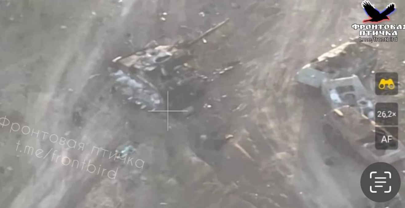 Drone footage captures husk of first-ever destroyed Challenger 2 tank ...