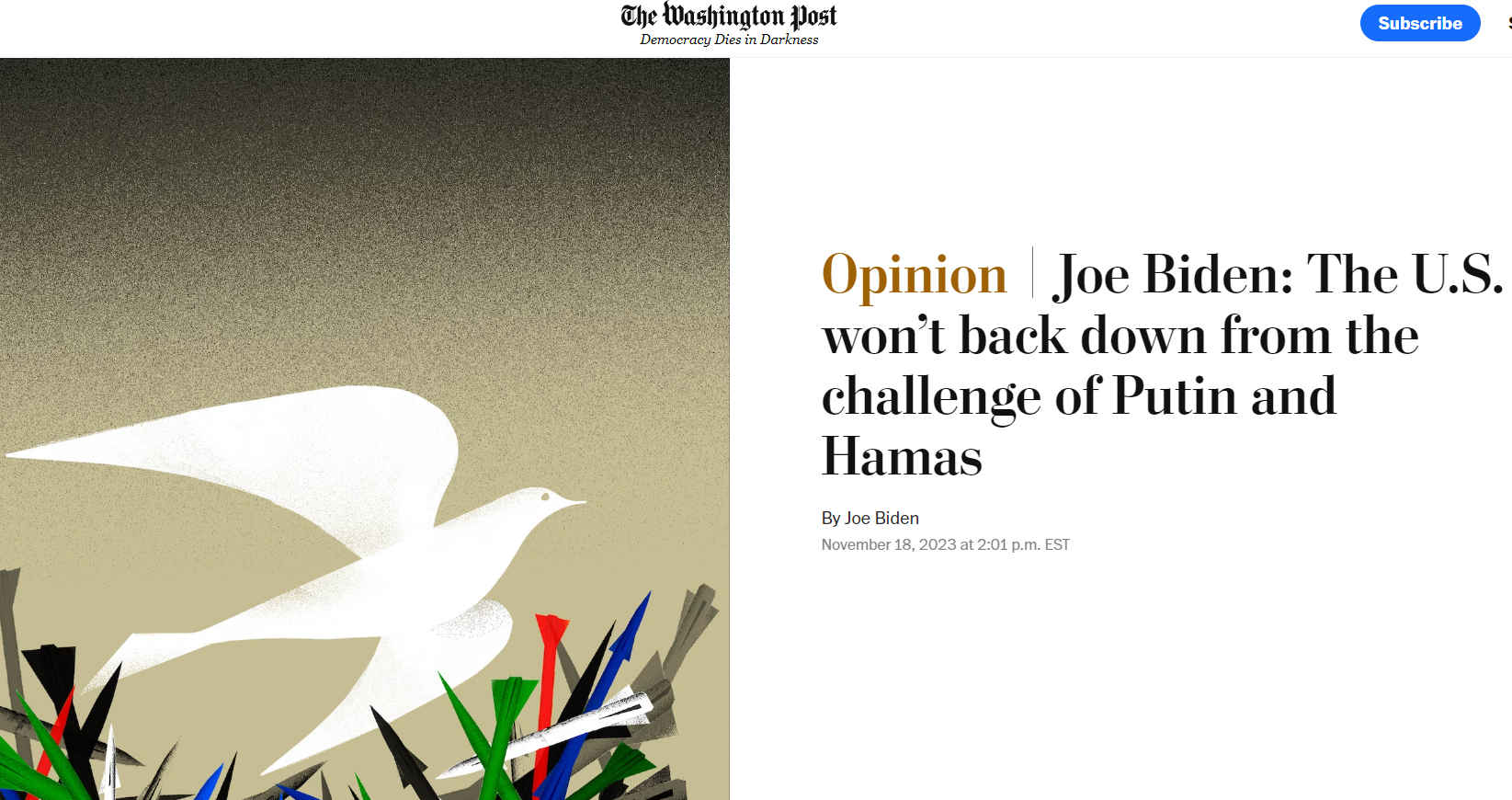 Joe Biden’s Washington Post op-ed shows the US never learns its lessons ...
