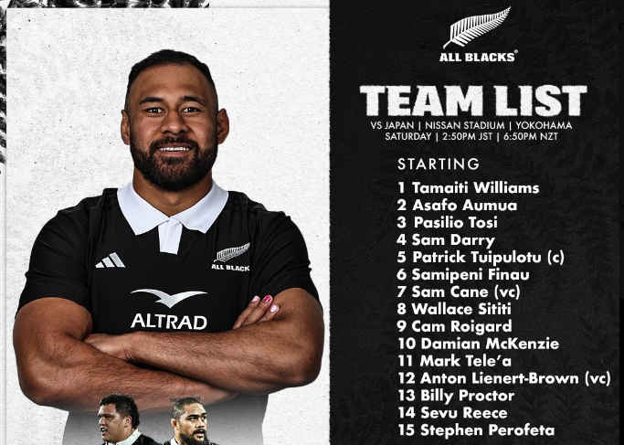 All Blacks team to face Japan announced - Daily Telegraph NZ
