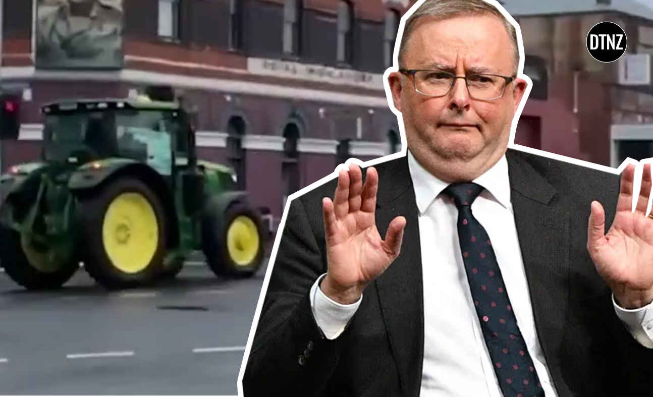 Angry farmers on tractors chase Albanese out of town - Daily Telegraph NZ